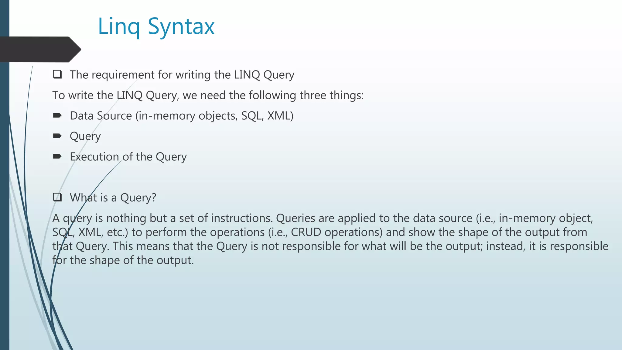 LINQ.pptx | Databases | Computer Software and Applications