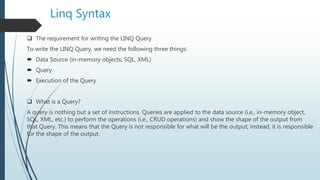 LINQ.pptx | Databases | Computer Software and Applications