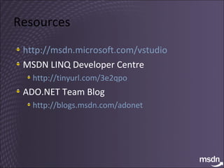 LINQ in Visual Studio 2008 | PPT