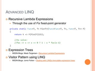 LINQ/PLINQ | PPTX