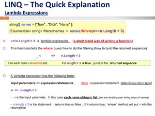 Linq and lambda | PPTX
