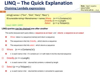 Linq and lambda | PPTX