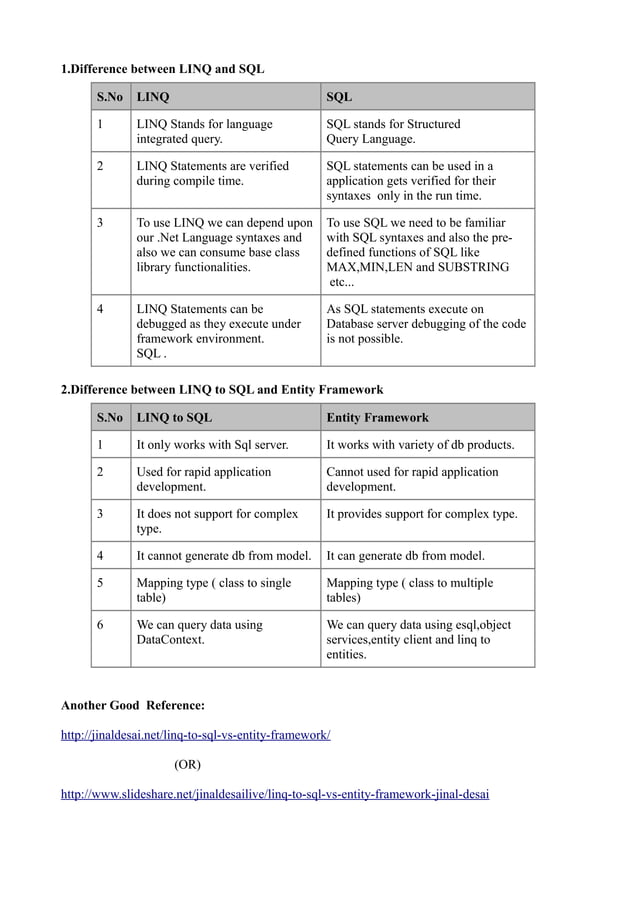 Linq difference faqs- 1 | PDF