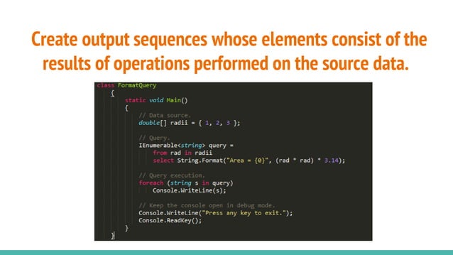 LINQ in C# | PPTX | Databases | Computer Software and Applications
