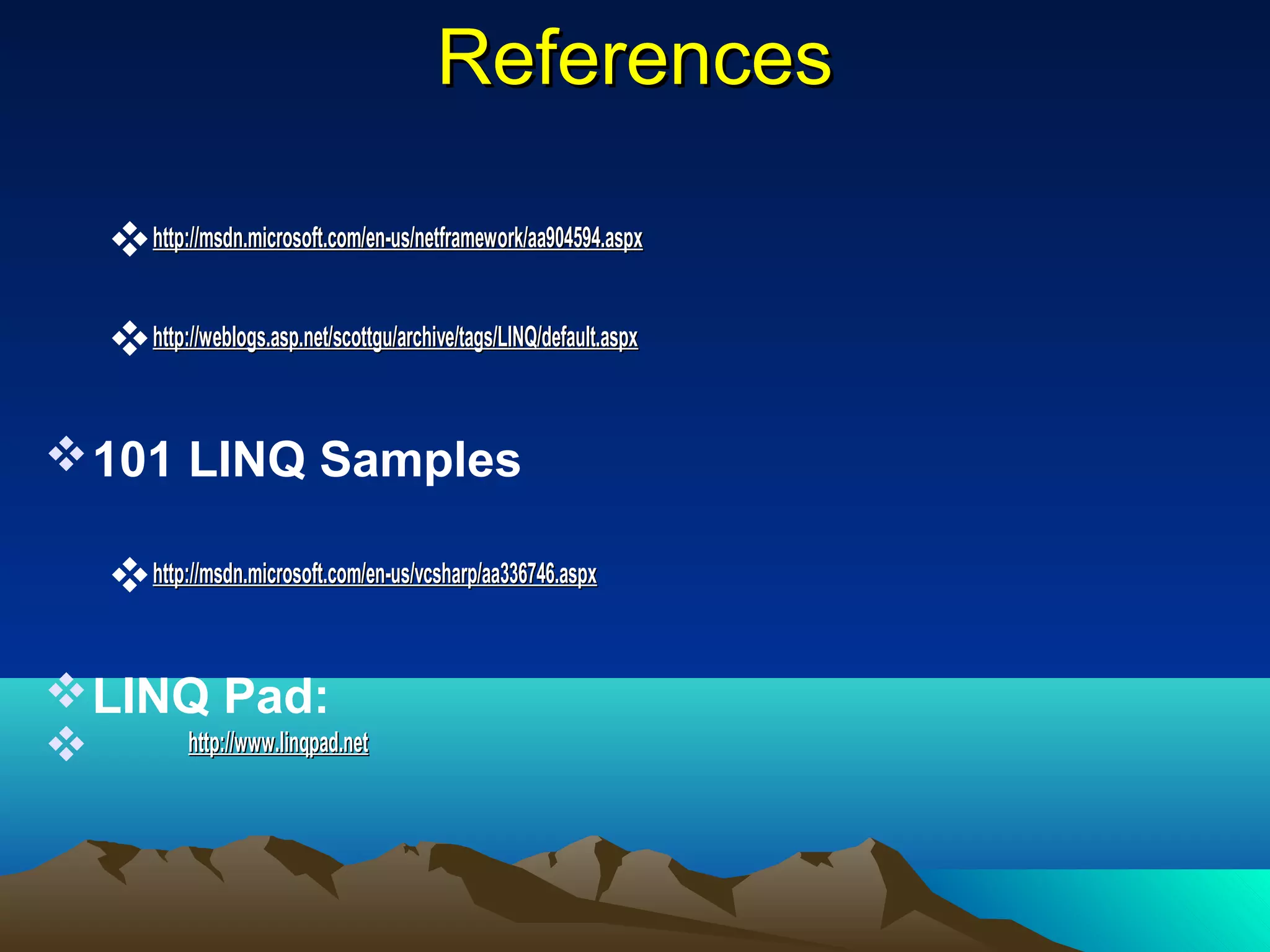 Linq presentation by vaidhesh | PPT