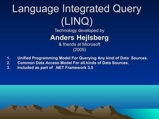 Linq presentation by vaidhesh | PPT