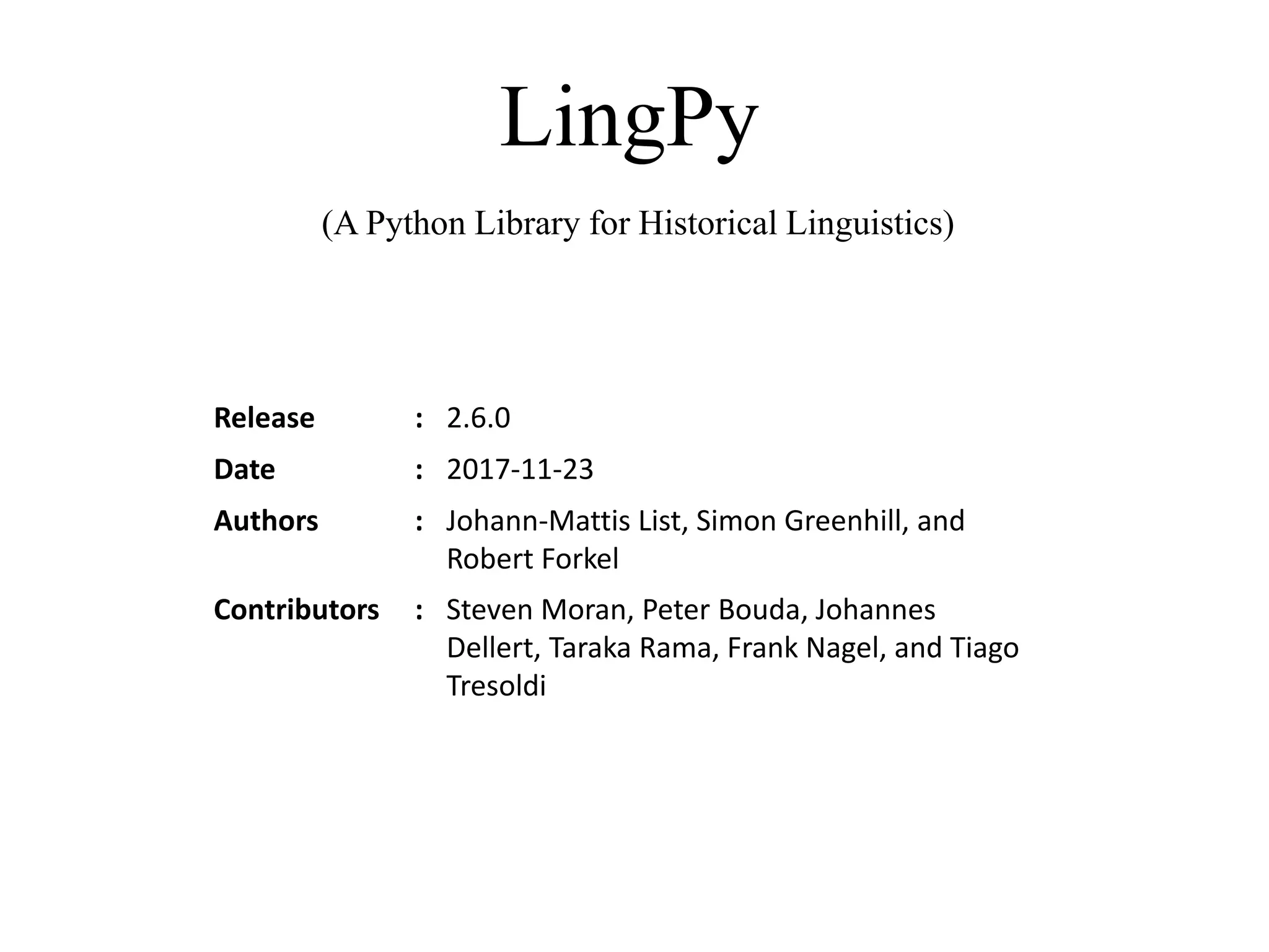 LingPy : A Python Library for Historical Linguistics | PPT