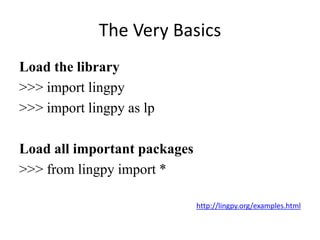 LingPy : A Python Library for Historical Linguistics | PPT
