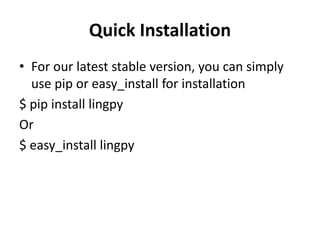 LingPy : A Python Library for Historical Linguistics | PPT