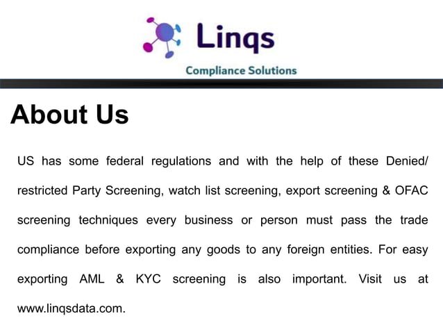 Denied Party Screening | PPT