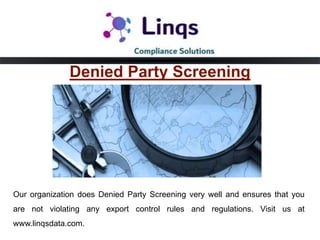 Denied Party Screening | PPT