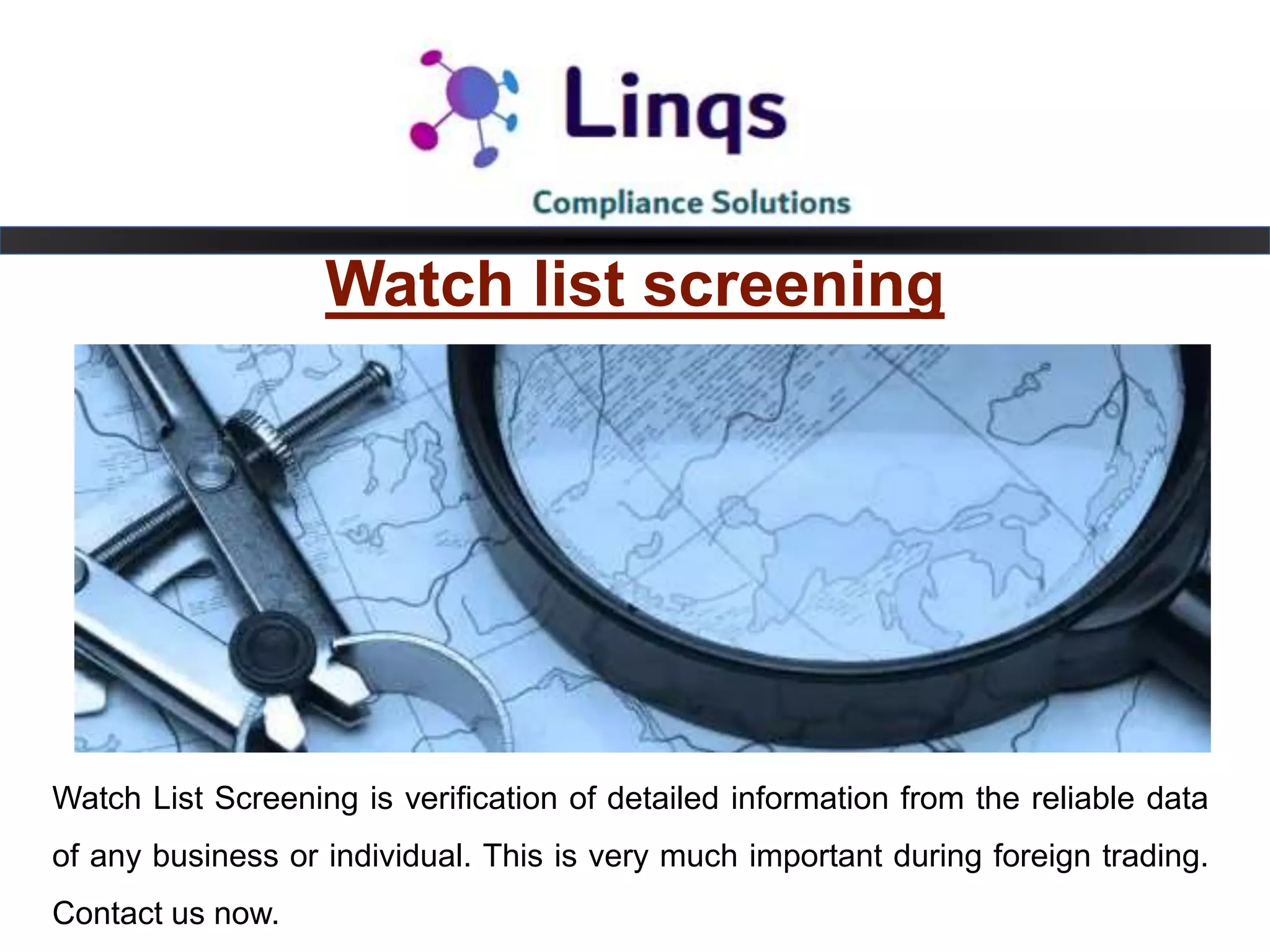 Watch list screening | PPT