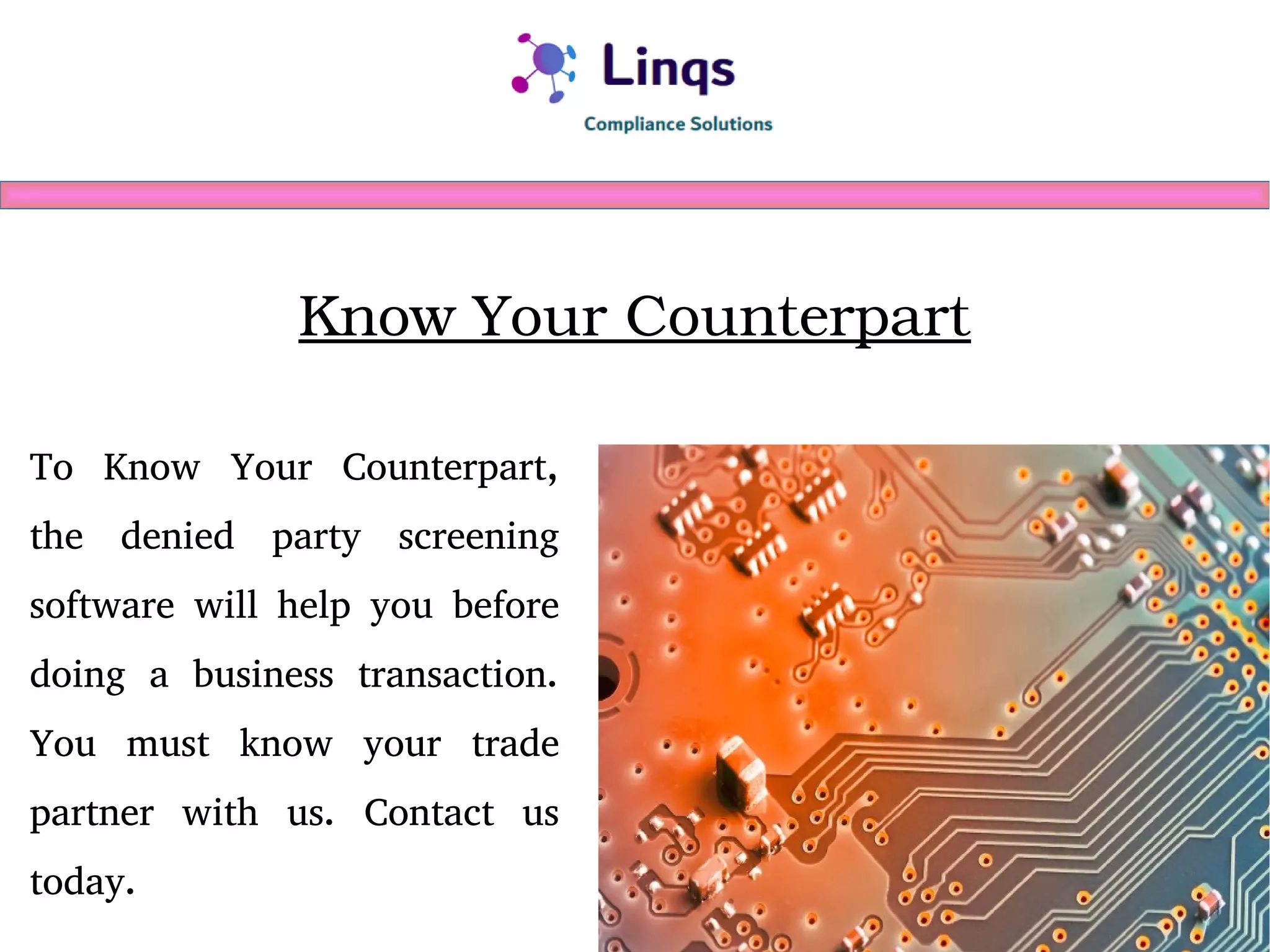 Know Your Counterpart | PDF