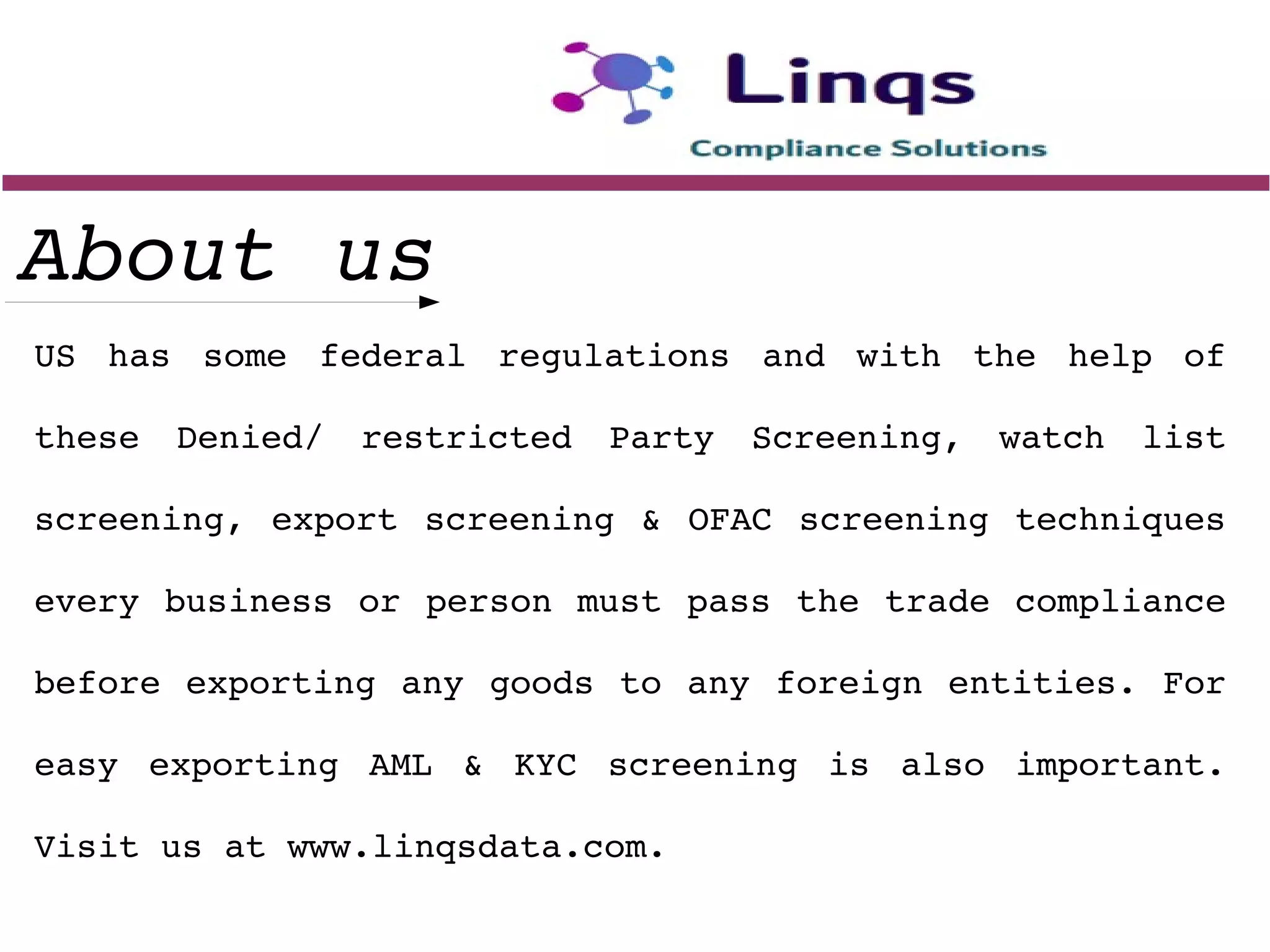 AML Screening | PPT