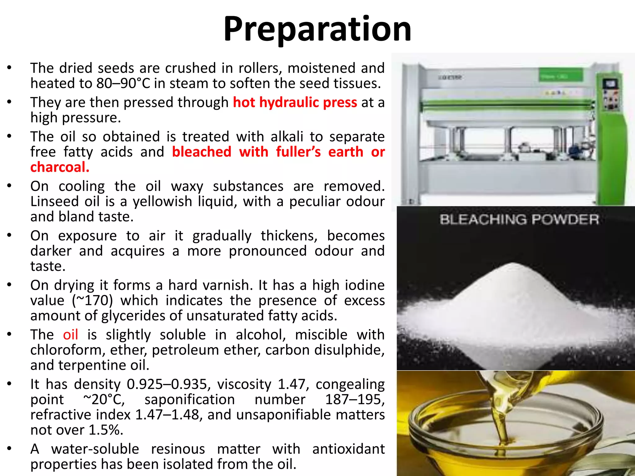 Linseed Oil Flax Seed Pptx