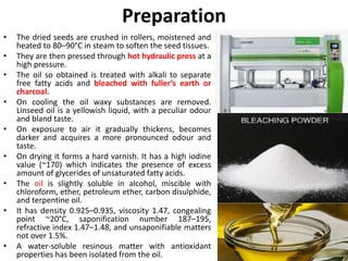 LINSEED OIL- Flax seed. | PPTX