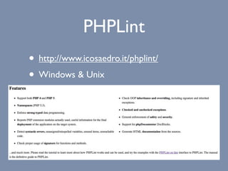 Lint - PHP & Javascript Code Checking | PPT