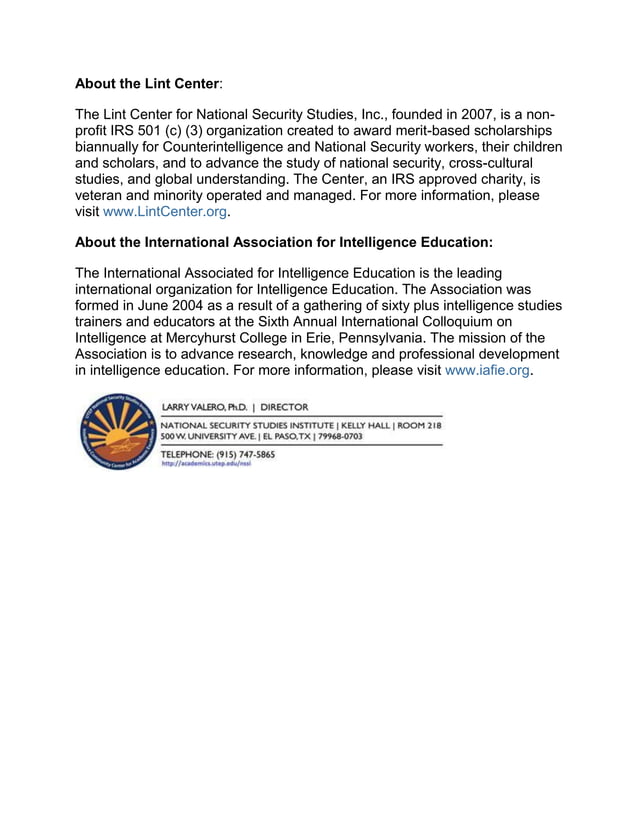 Lint Center Launches Partnership with IAFIE to Advance Intelligence ...