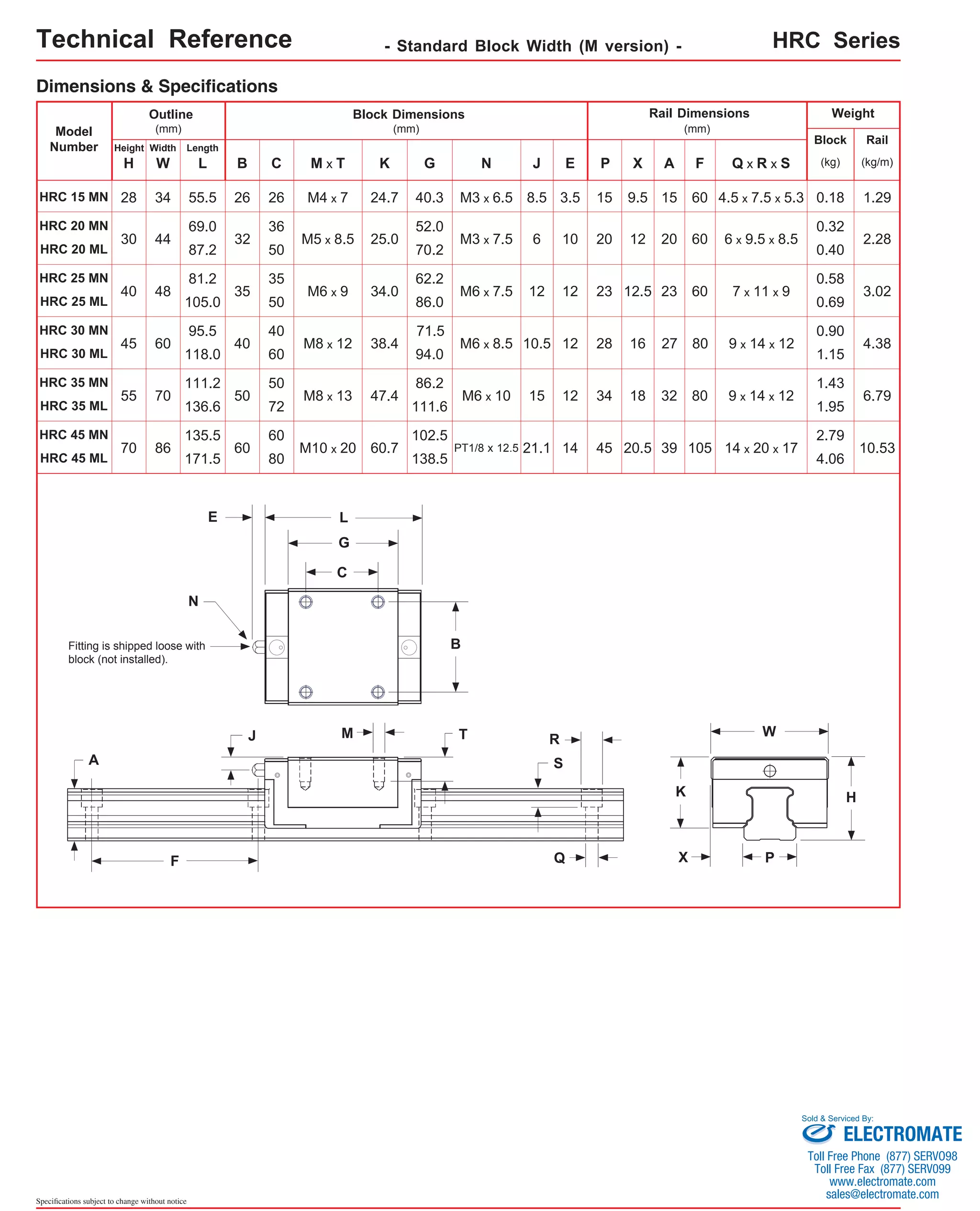 Lin tech arc_hrc_profile_rail_specsheet | PDF