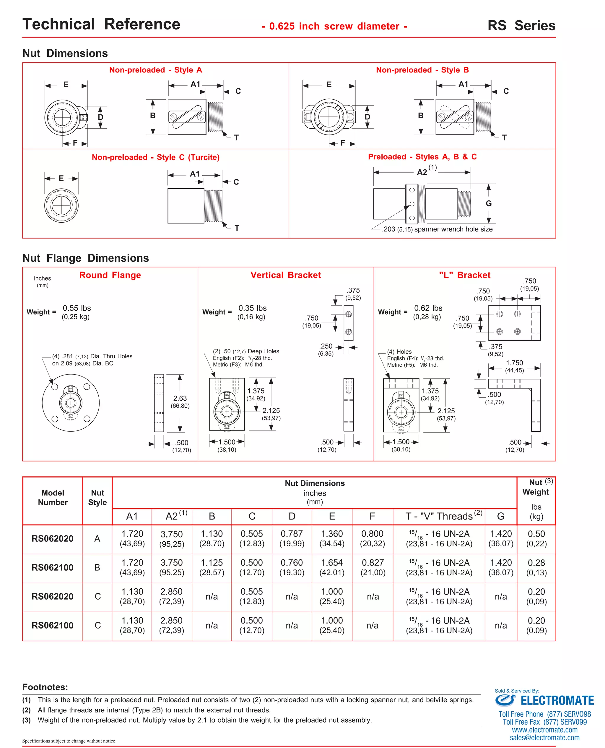 Lintech ball screw_rs062series_specsheet | PDF