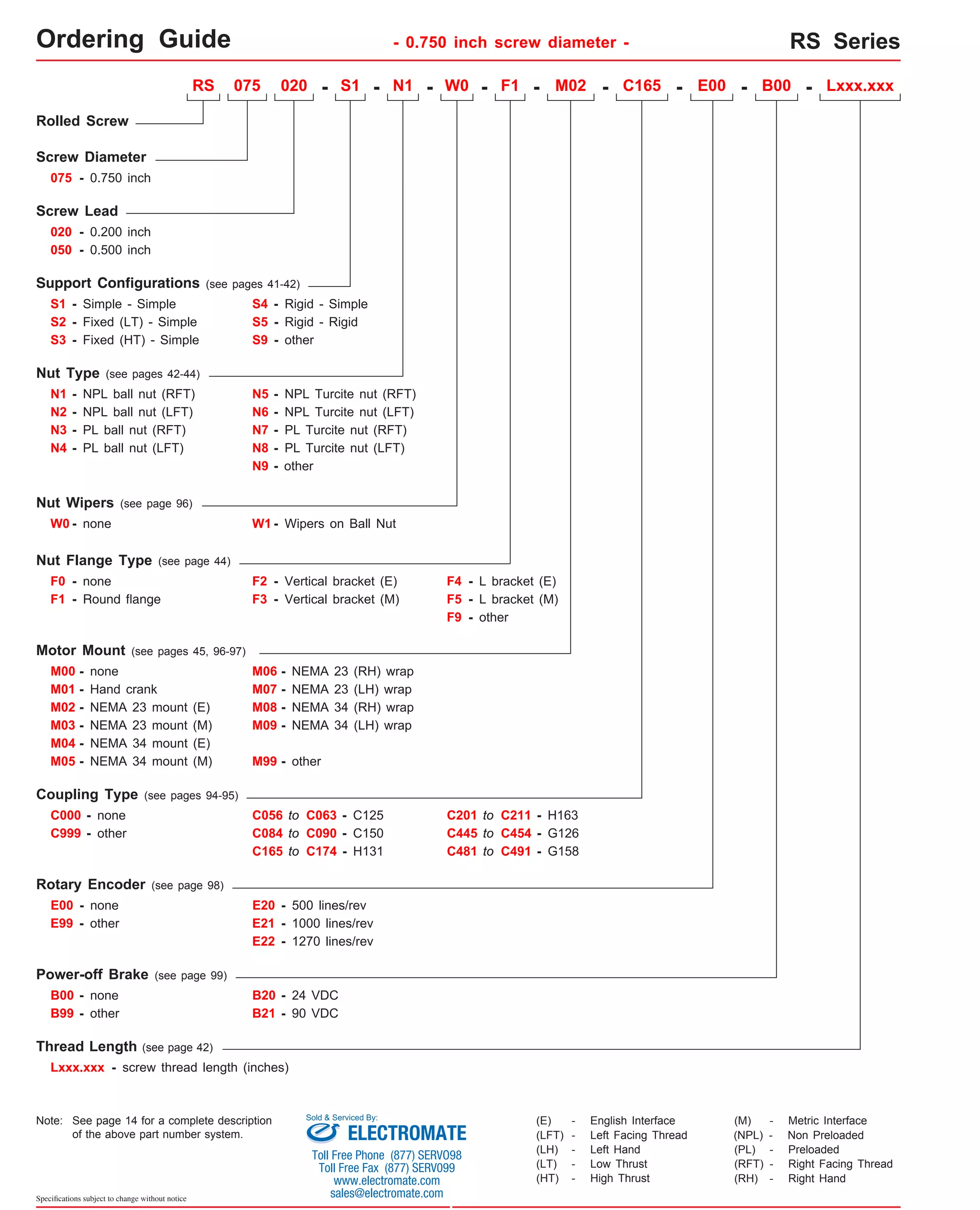 Lintech ball screw_rs075series_specsheet | PDF