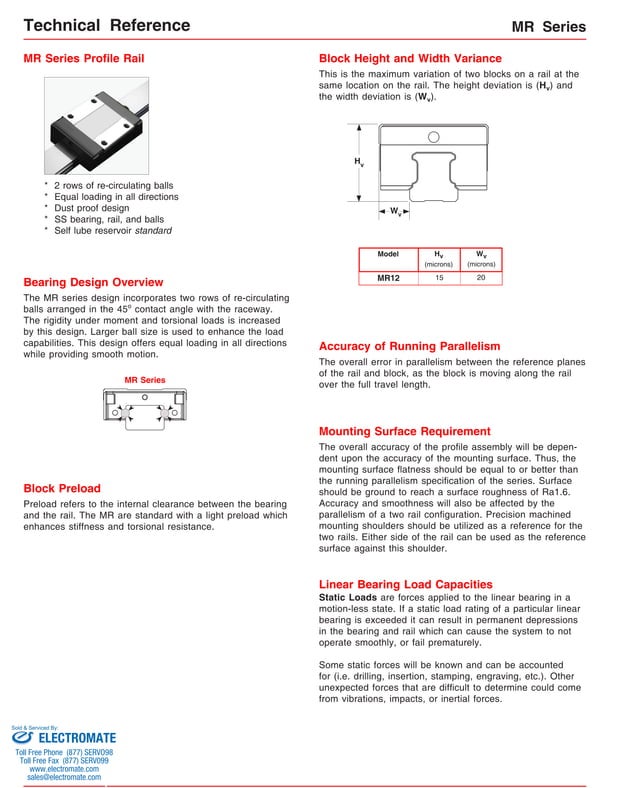 Lin tech miniature_profile_rail_catalog | PDF