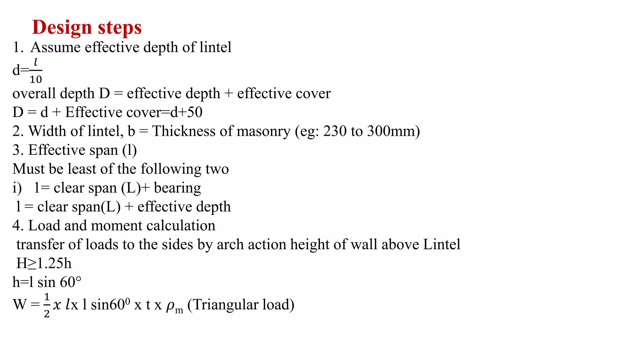 Design of RCC Lintel | PPTX
