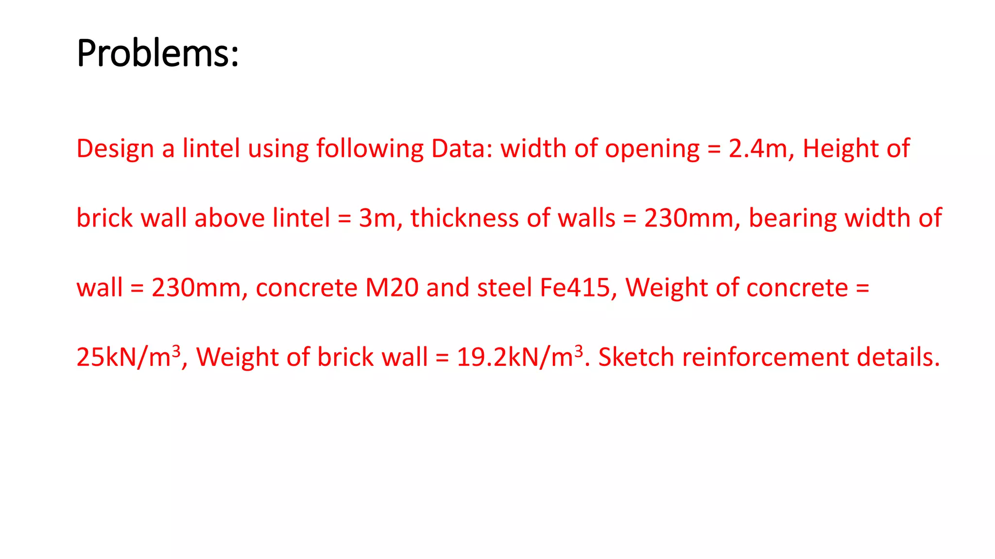 Design of RCC Lintel | PPTX
