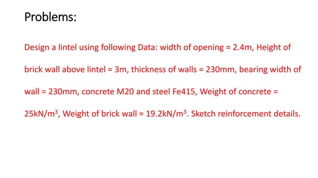 Design of RCC Lintel | PPTX
