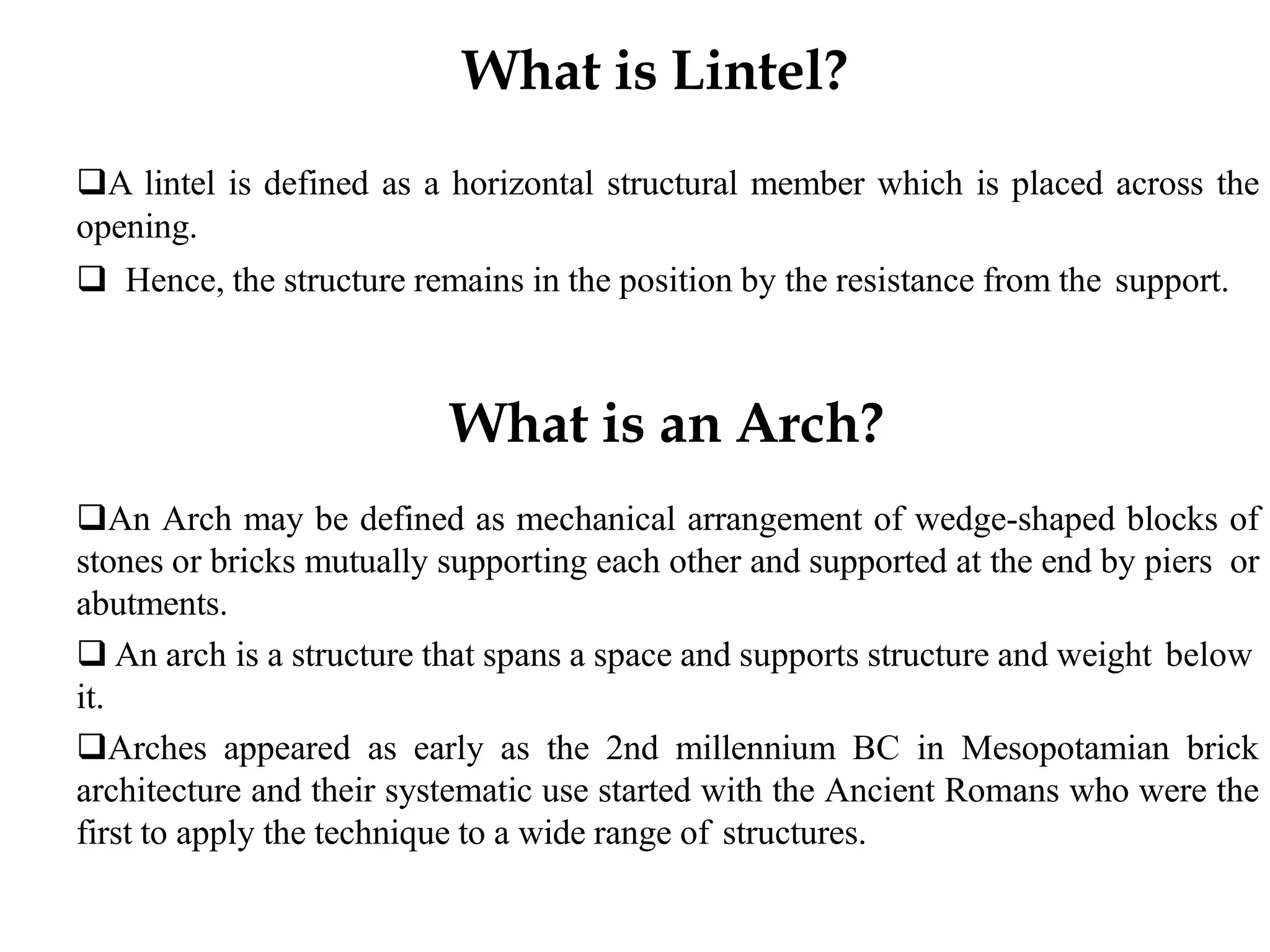 Lintels and arches | PPTX