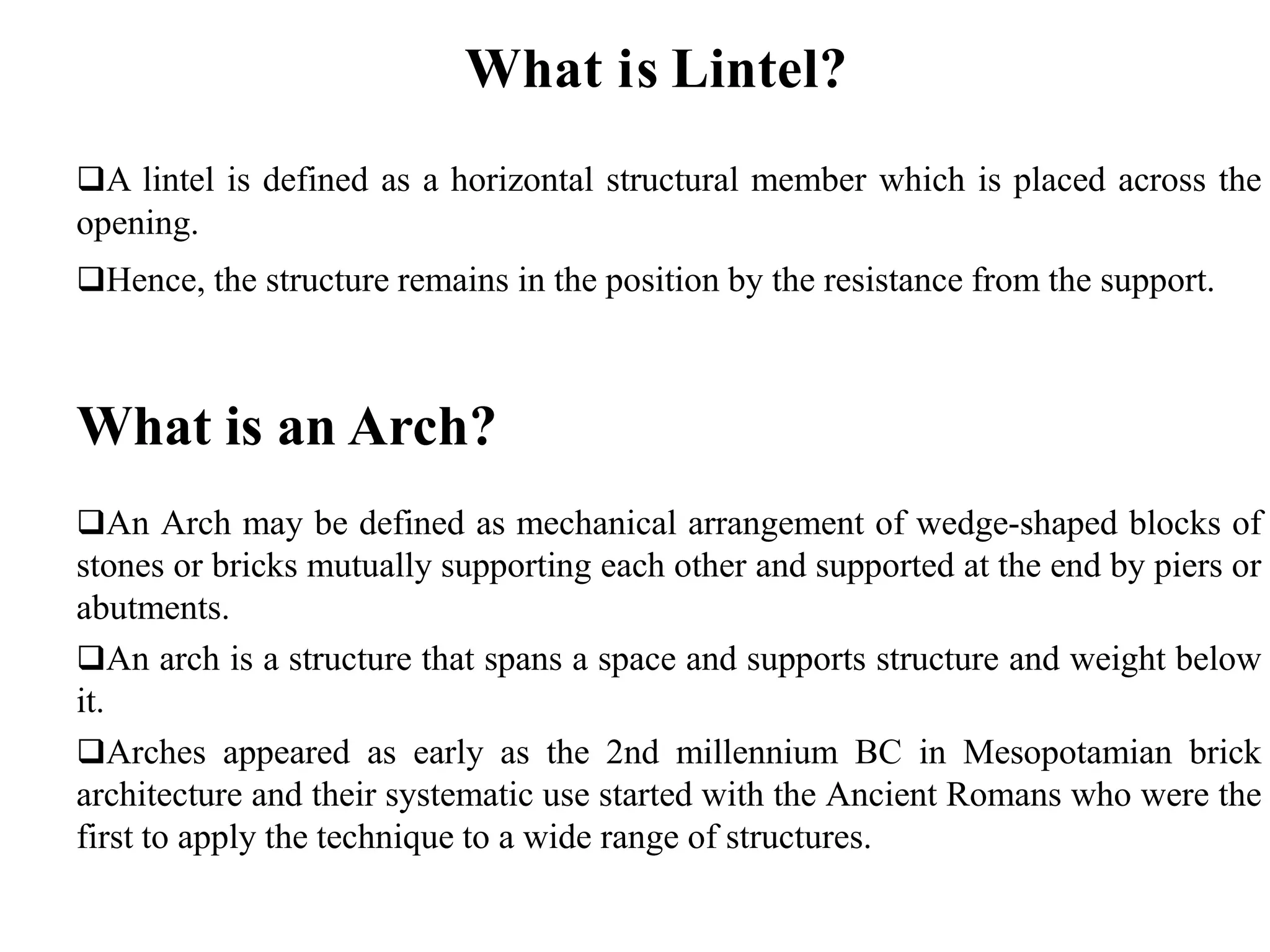 Lintels and arches | PPT