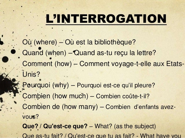 L'interrogation - FRANÇAIS