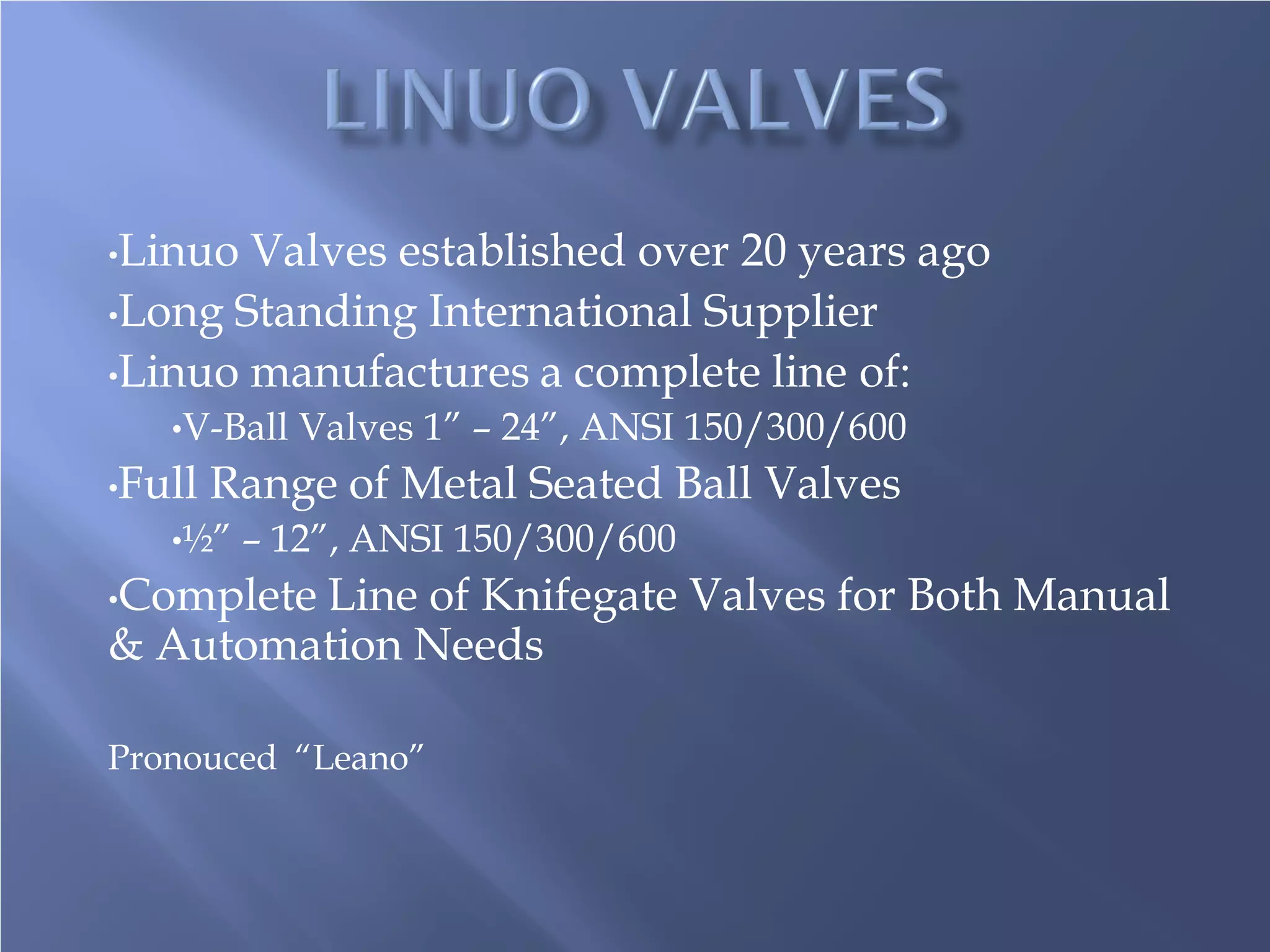 Linuo Industrial Valves Presentation | PDF