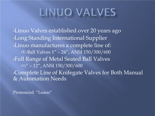 Linuo Industrial Valves Presentation | PDF