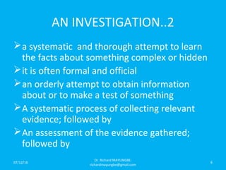 INVESTIGATION TECHNIQUES | PPT