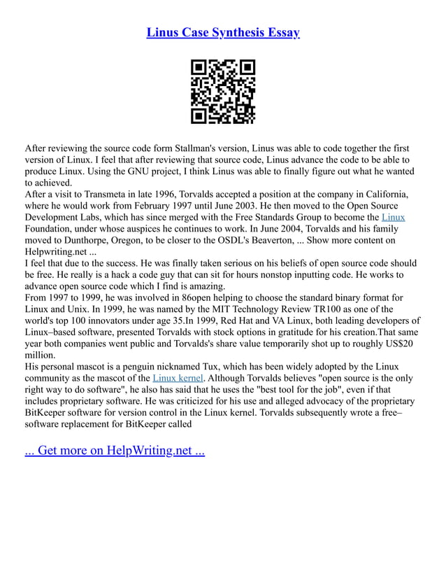 Linus Case Synthesis Essay | PDF