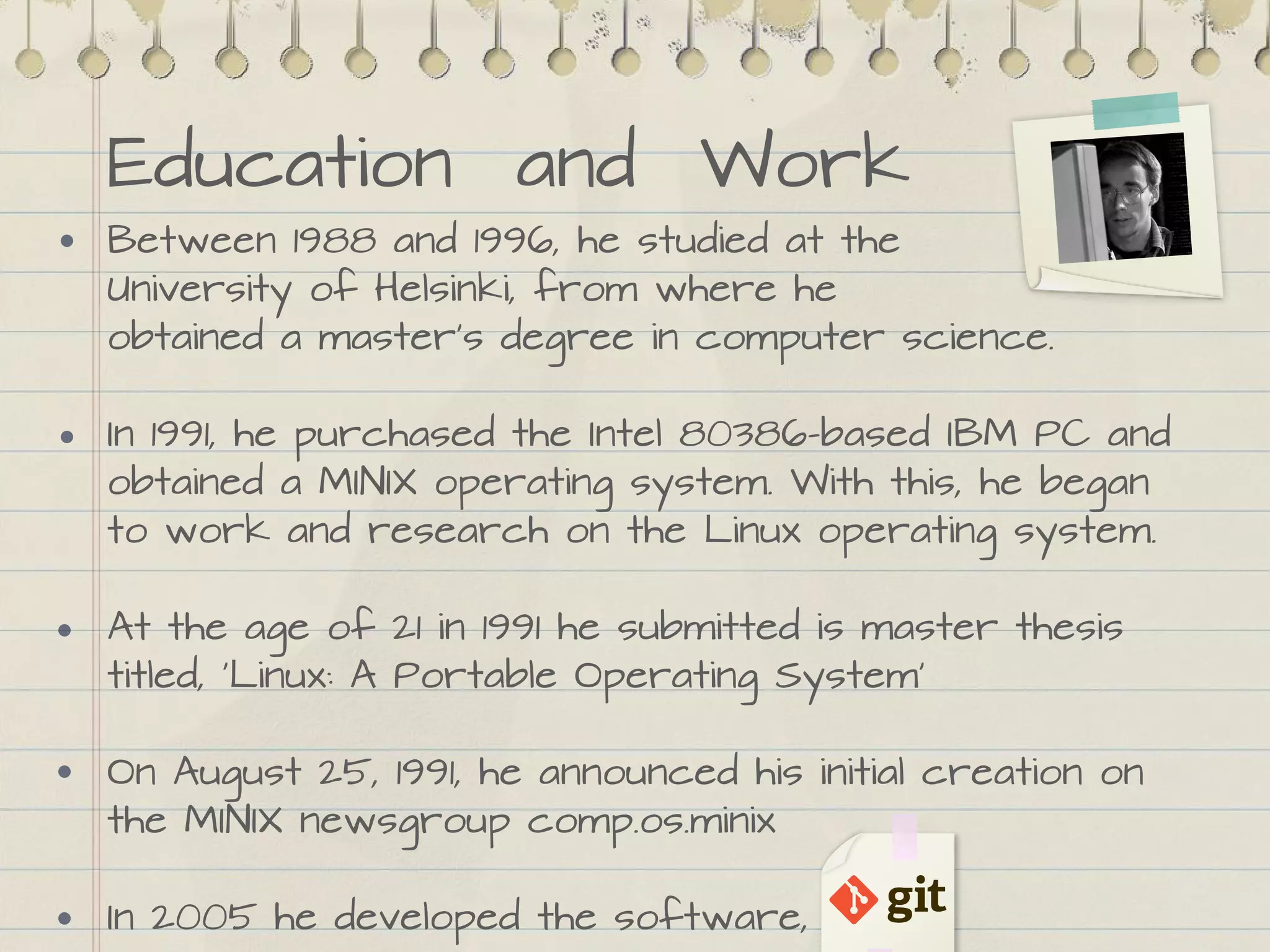 Linus Benedict Torvalds - Creator of Linux | PPT