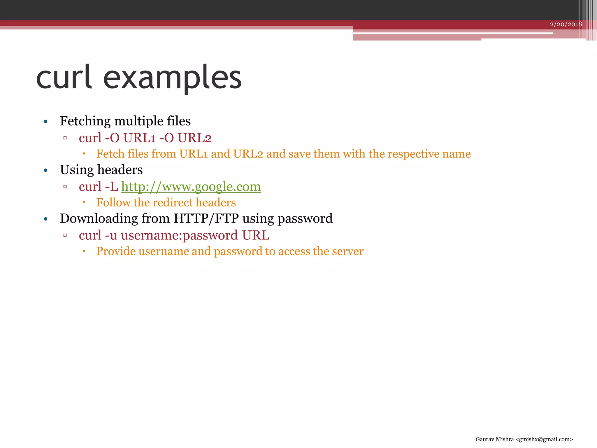 wget, curl and scp | PPTX