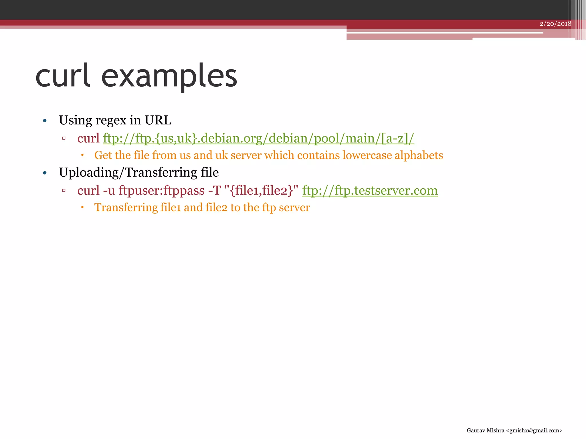 wget, curl and scp | PPTX