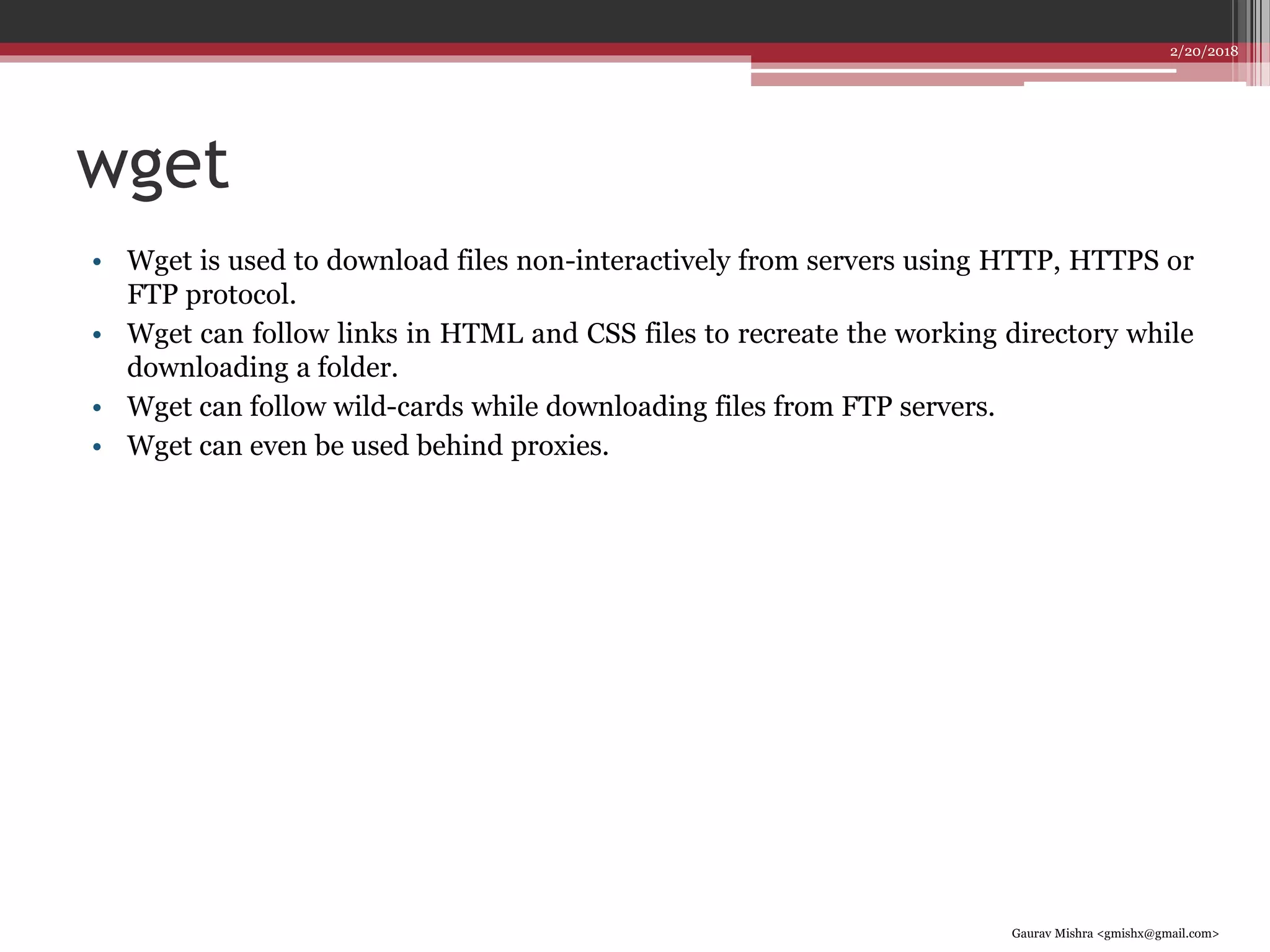 wget, curl and scp | PPTX