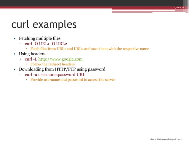wget, curl and scp | PPTX