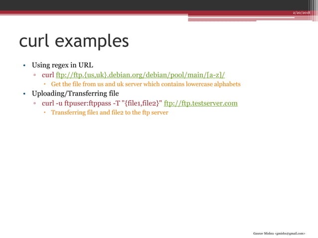 wget, curl and scp | PPTX
