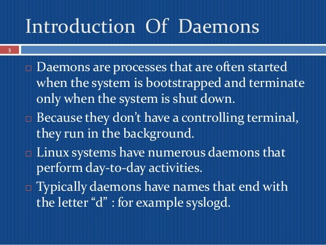 Linux Daemons & INIT services