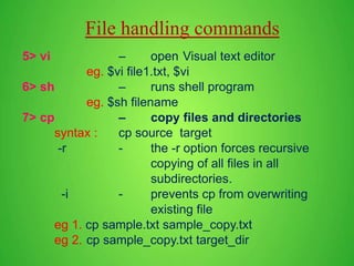 Linux Basic commands and VI Editor | PPTX | Operating Systems | Computer Software and Applications