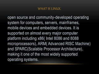 what is LINUX ? presentation. | PPTX