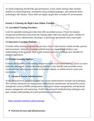 Linux Online Training. | PDF