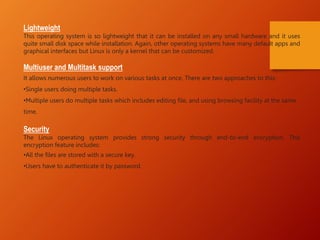 Introduction, Features, Basic Commands and Distribution of LINUX | PPTX
