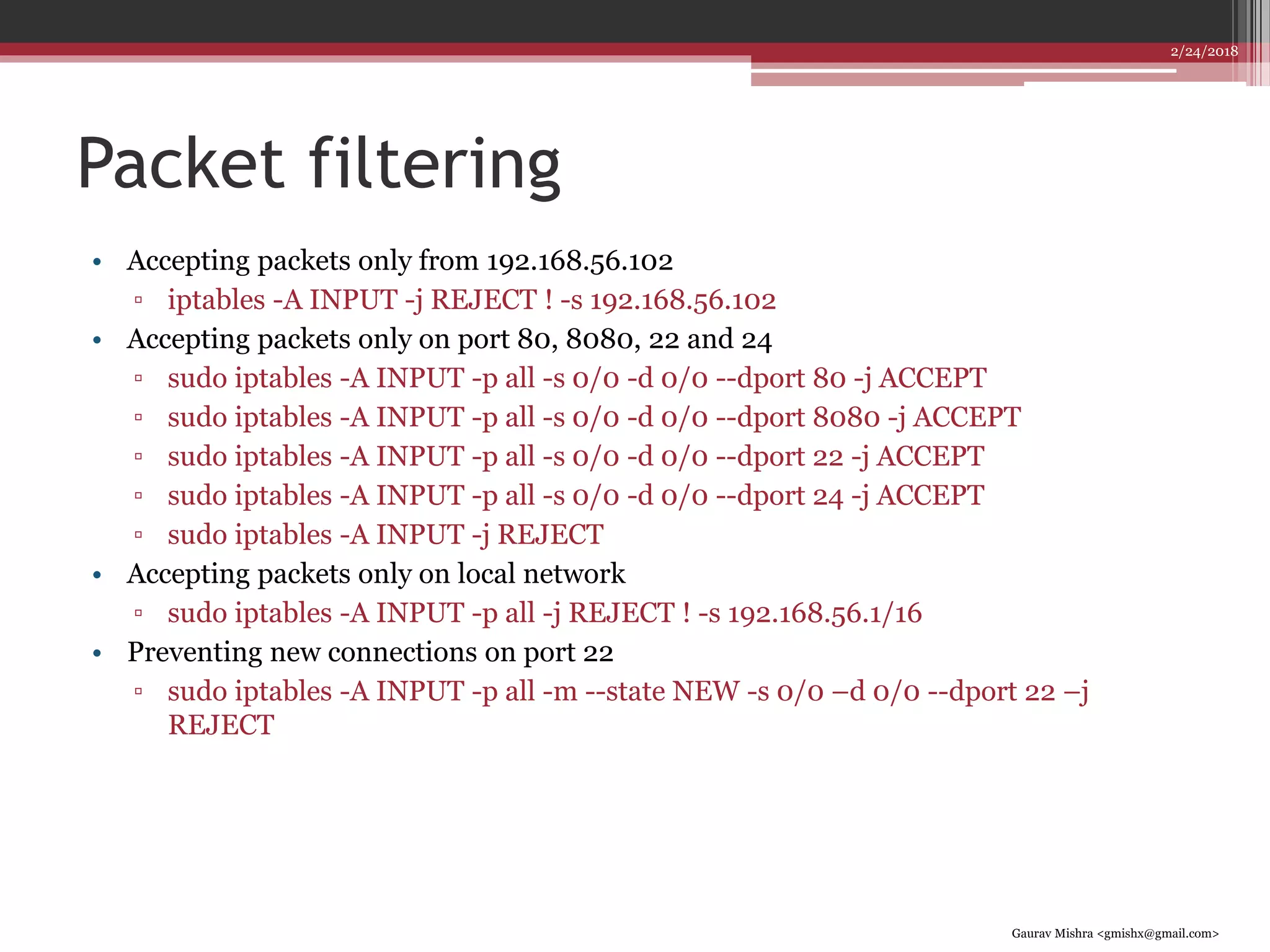 Firewall and IPtables | PPTX | Computer Networking | Computing