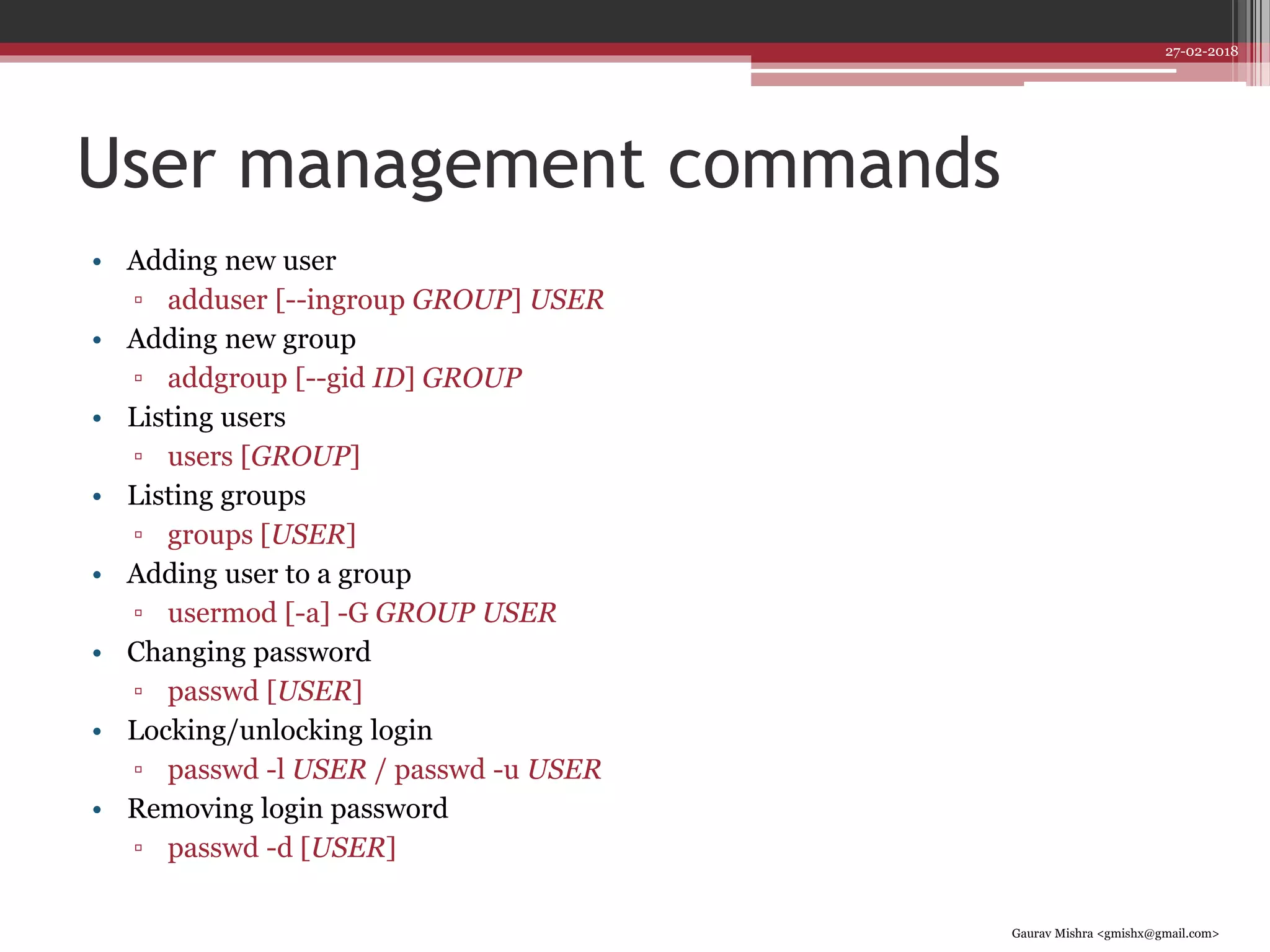Linux User Management | PPTX