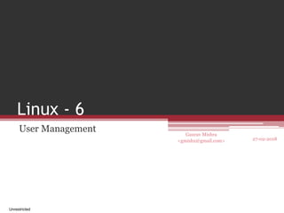 Linux User Management | PPTX